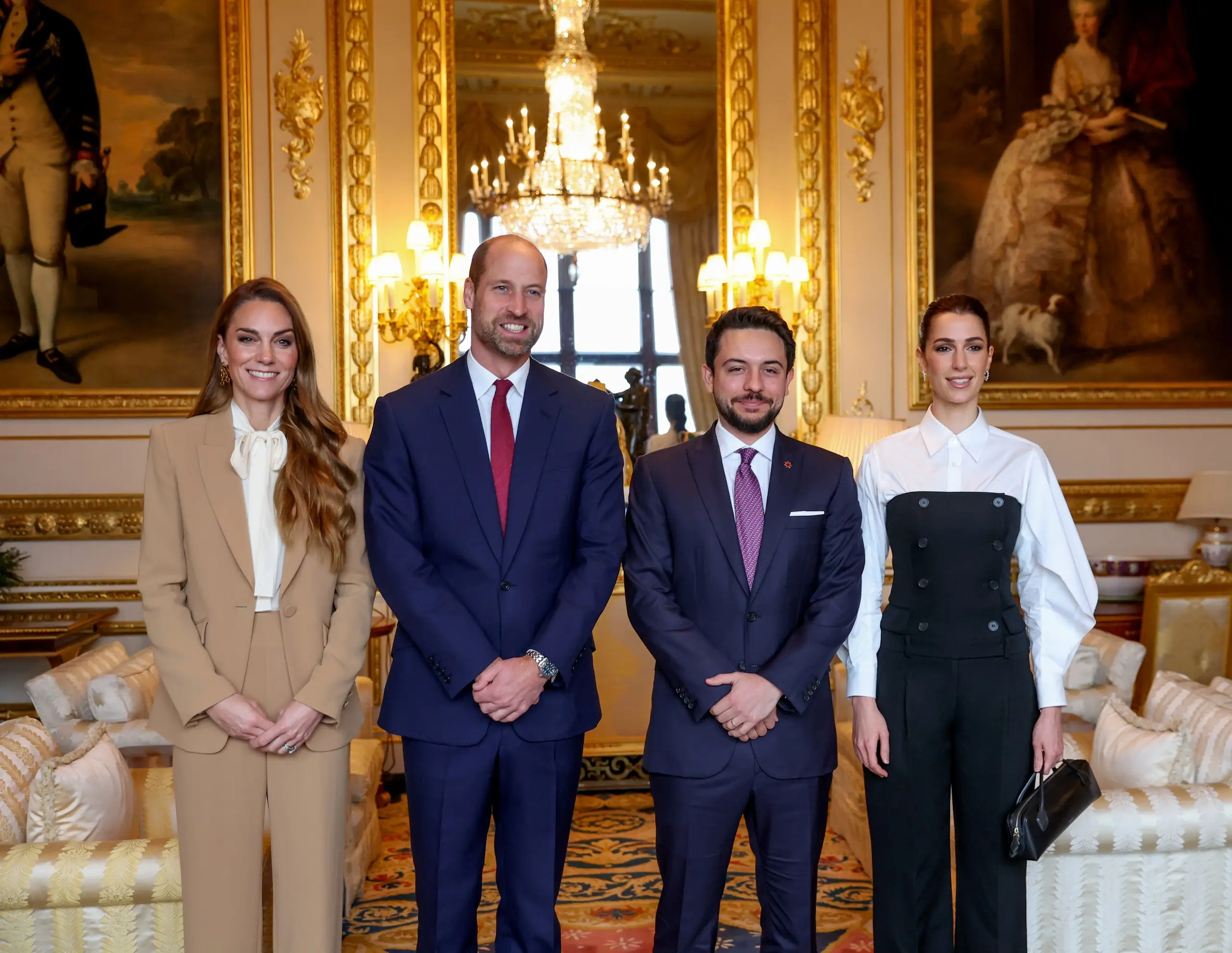 Crown Prince, Princess Rajwa meet Prince and Princess of Wales - The ...